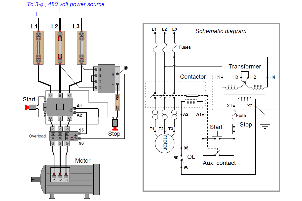 Diagram Of A Simple Start Stop Motor Control Circuit
