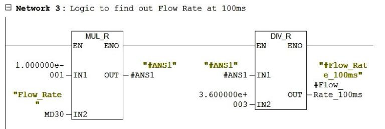 Ladder Logic for Flow Meter Totalizer - InstrumentationTools