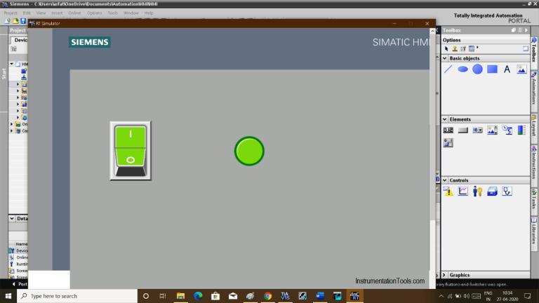 Create an Application in HMI using Tia Portal - Siemens PLC