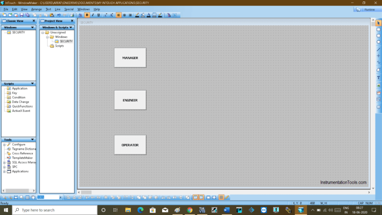 Create Login Password Security for InTouch SCADA Programs