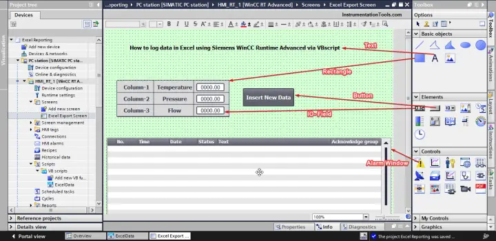 Export Data From Wincc Runtime Advanced Into Excel Using Vb Script 7979