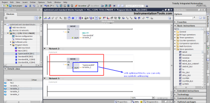 Tia Portal - Optimized and Standard Data Block Access
