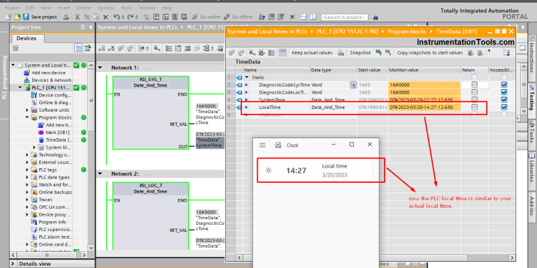 System and Local Time in PLC