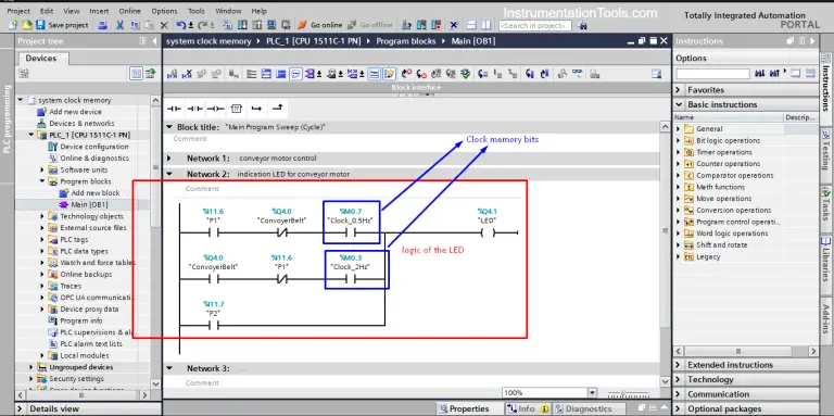 Using Clock Memory Bits in TIA Portal - Siemens PLC Using Clock Memory Bits in TIA Portal - Siemens PLC