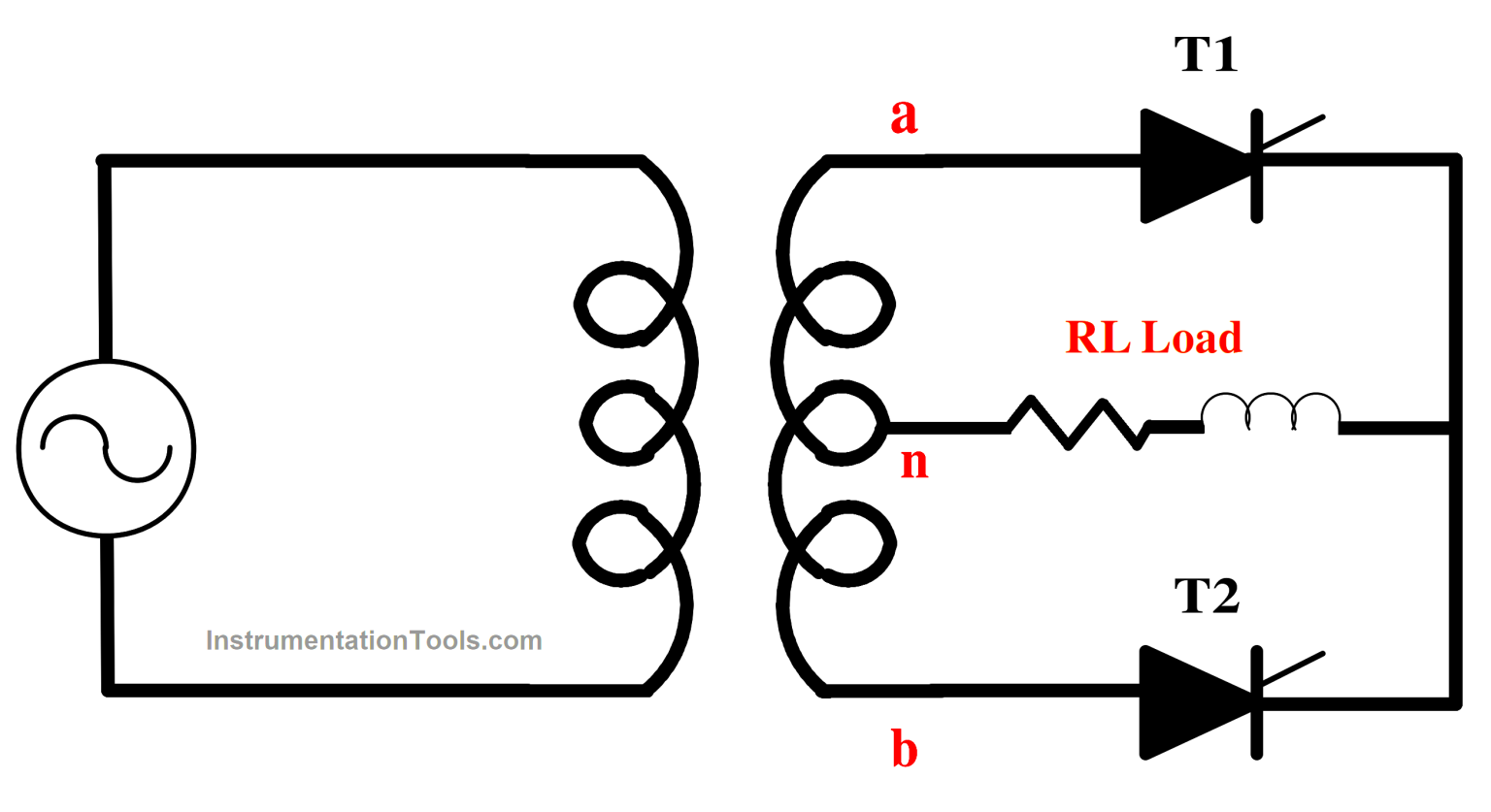 Single-Phase Mid-Point Converter - Bridge Rectifier with Center Tap