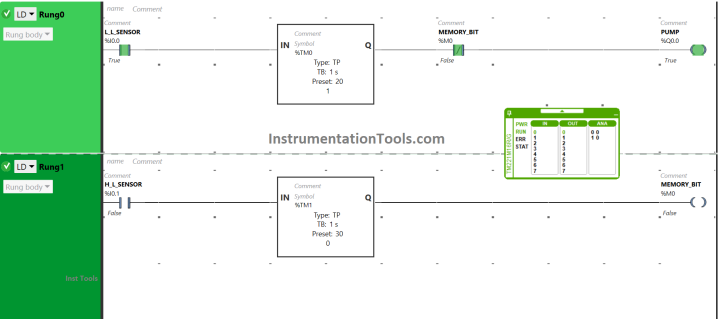 Example Plc Program To Control A Pump Based On Level Sensors