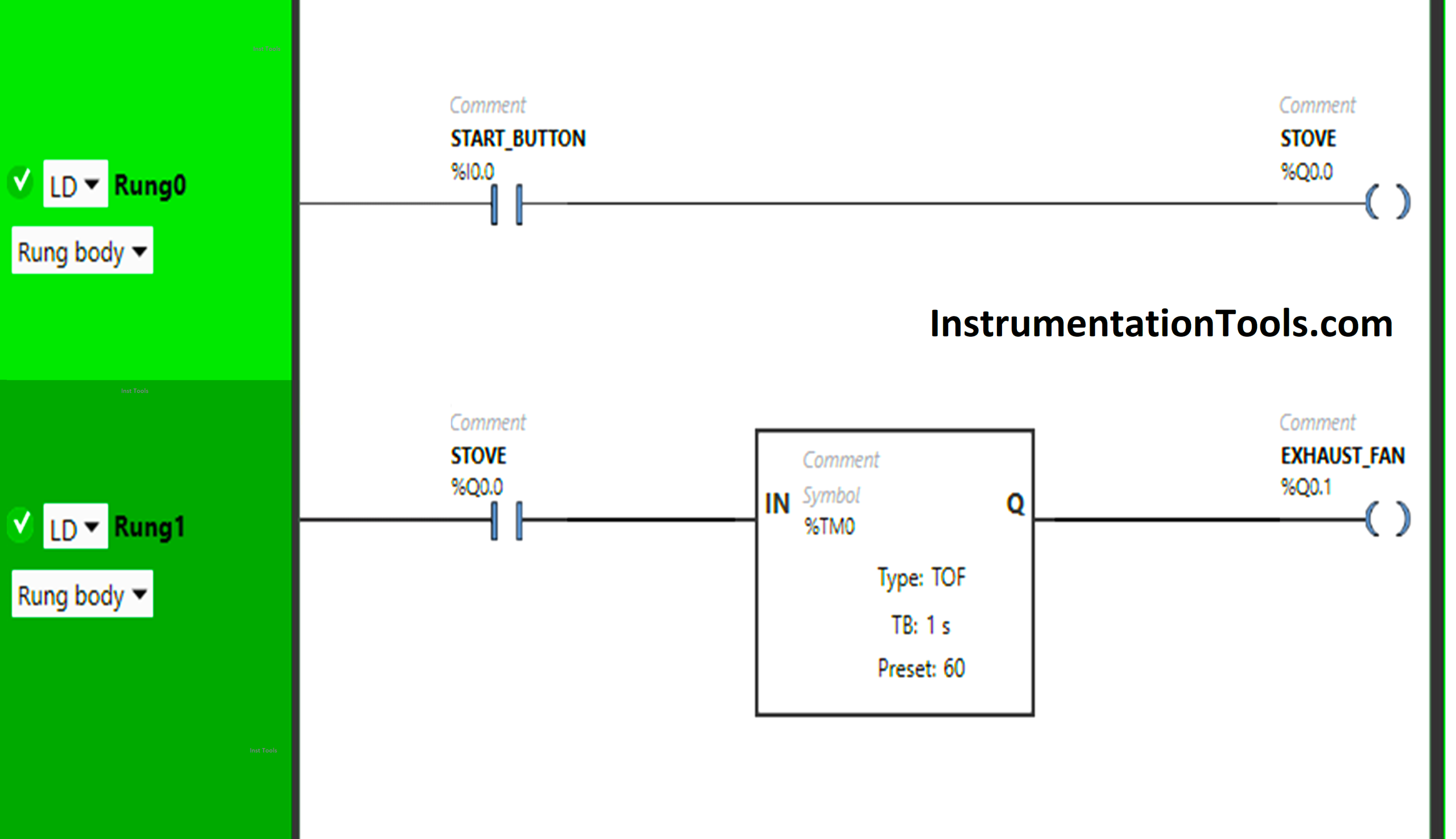 Exhaust Fan Control: Example of PLC Timer Programming