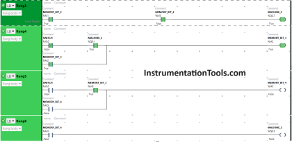 PLC to Start or Stop 3 Machines using 1 Switch Program