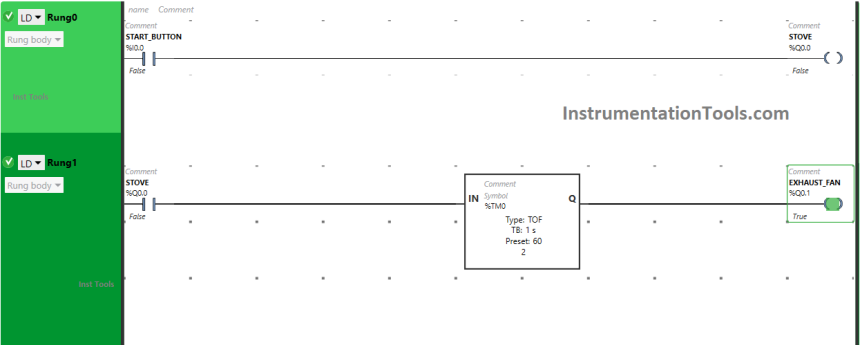Exhaust Fan Control: Example of PLC Timer Programming