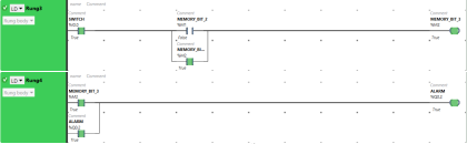 PLC Program for Solenoid, Pilot Lamp, and Switch with Alarm