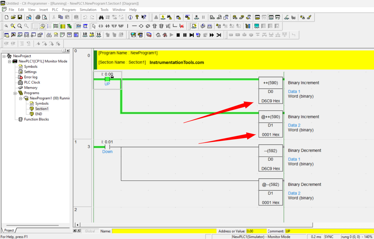Increment And Decrement Instructions In Cx Programmer Omron 0518