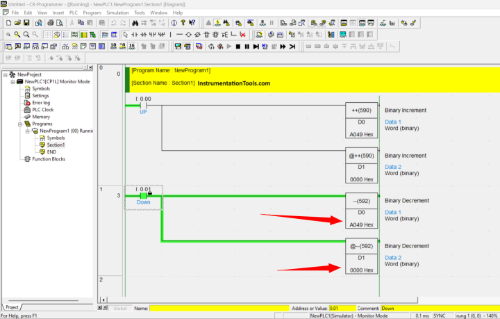 Increment & Decrement Instructions in CX-Programmer (OMRON) Increment & Decrement Instructions in CX-Programmer (OMRON)