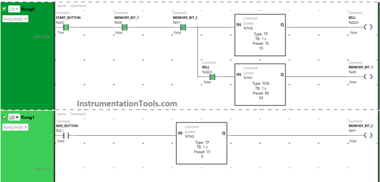 Classroom Bell System - PLC Programming Practice Examples