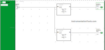 PLC Example on Switch Program with Timers