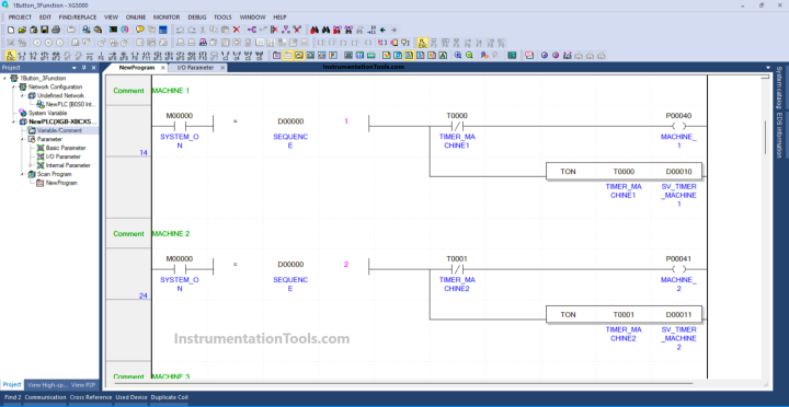 Timer Based Sequential Plc Program With One Button