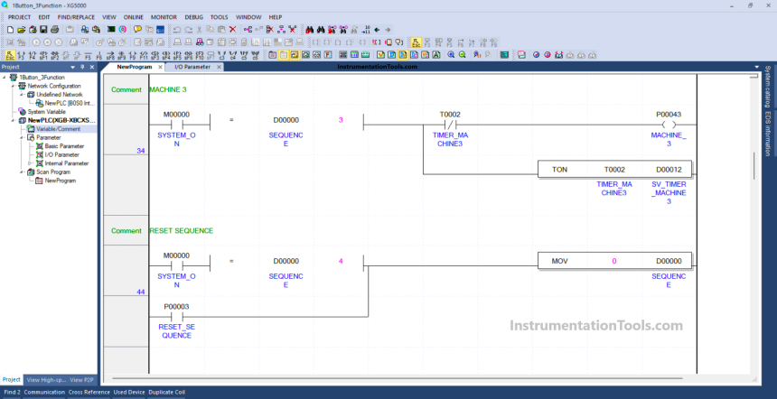 Timer Based Sequential Plc Program With One Button