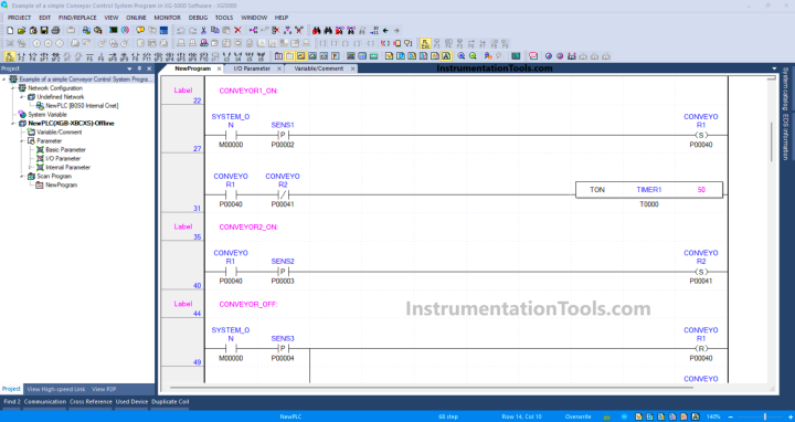 Xg5000 Example Of Simple Conveyor Control Plc Program 8992