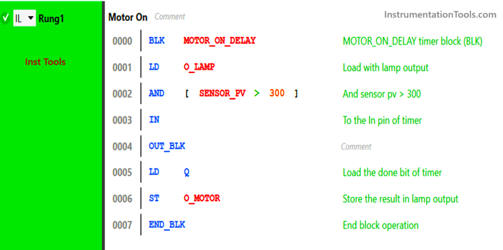 PLC Instruction List Program for Basic Instructions