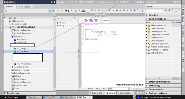 How to Insert Block Calls in SCL Language?